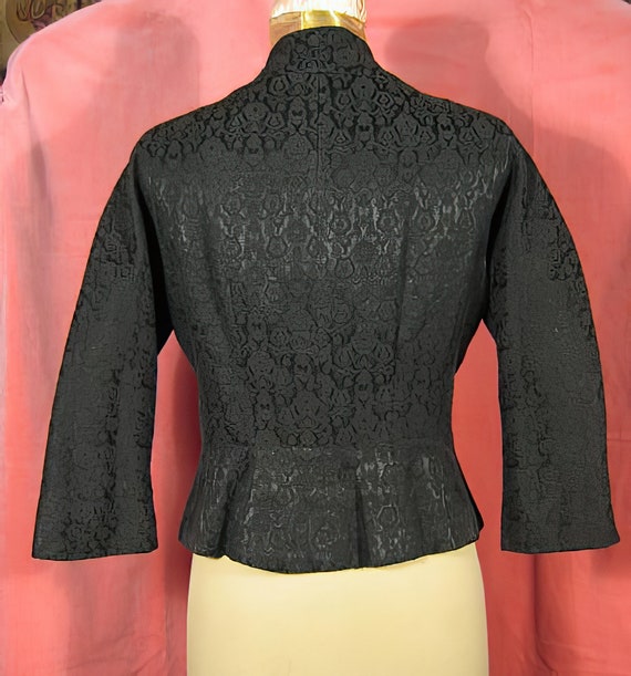 1950s Ike Clark Black Damask Jacket - Gem
