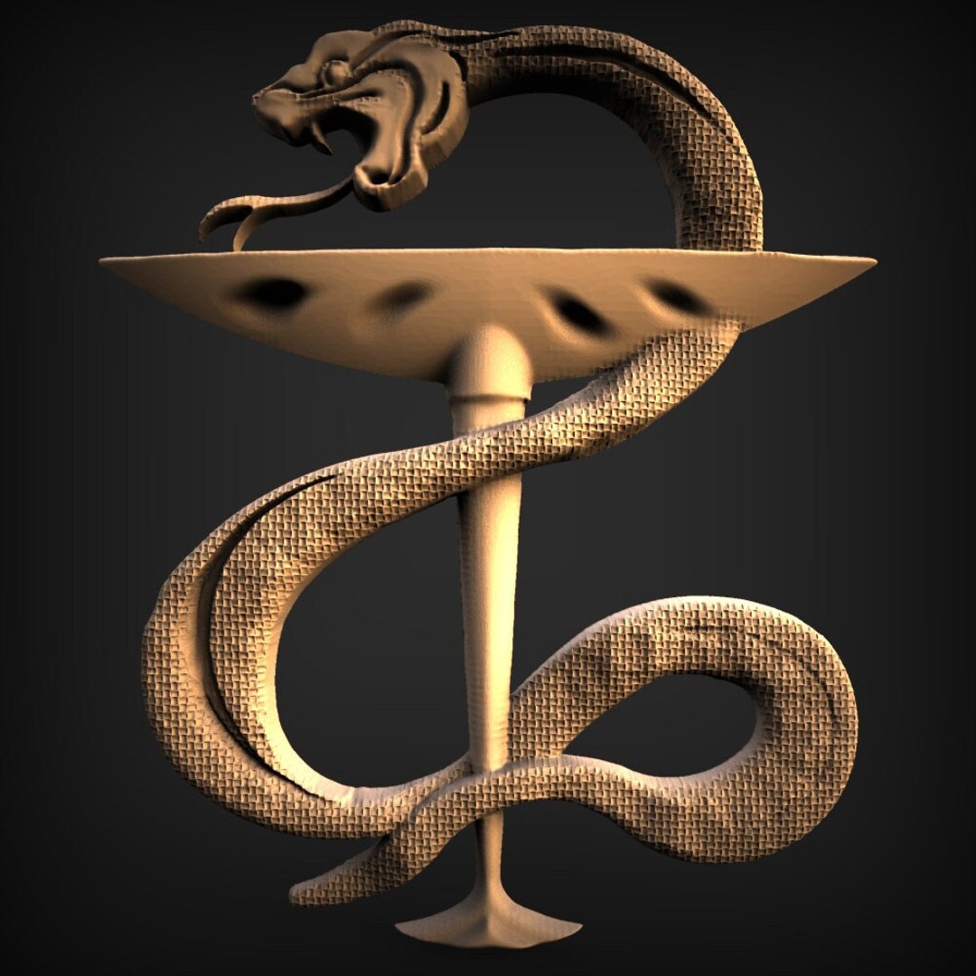 Snake With Cup 3D STL Model Relief CNC Router Engraver Artcam Aspire ...