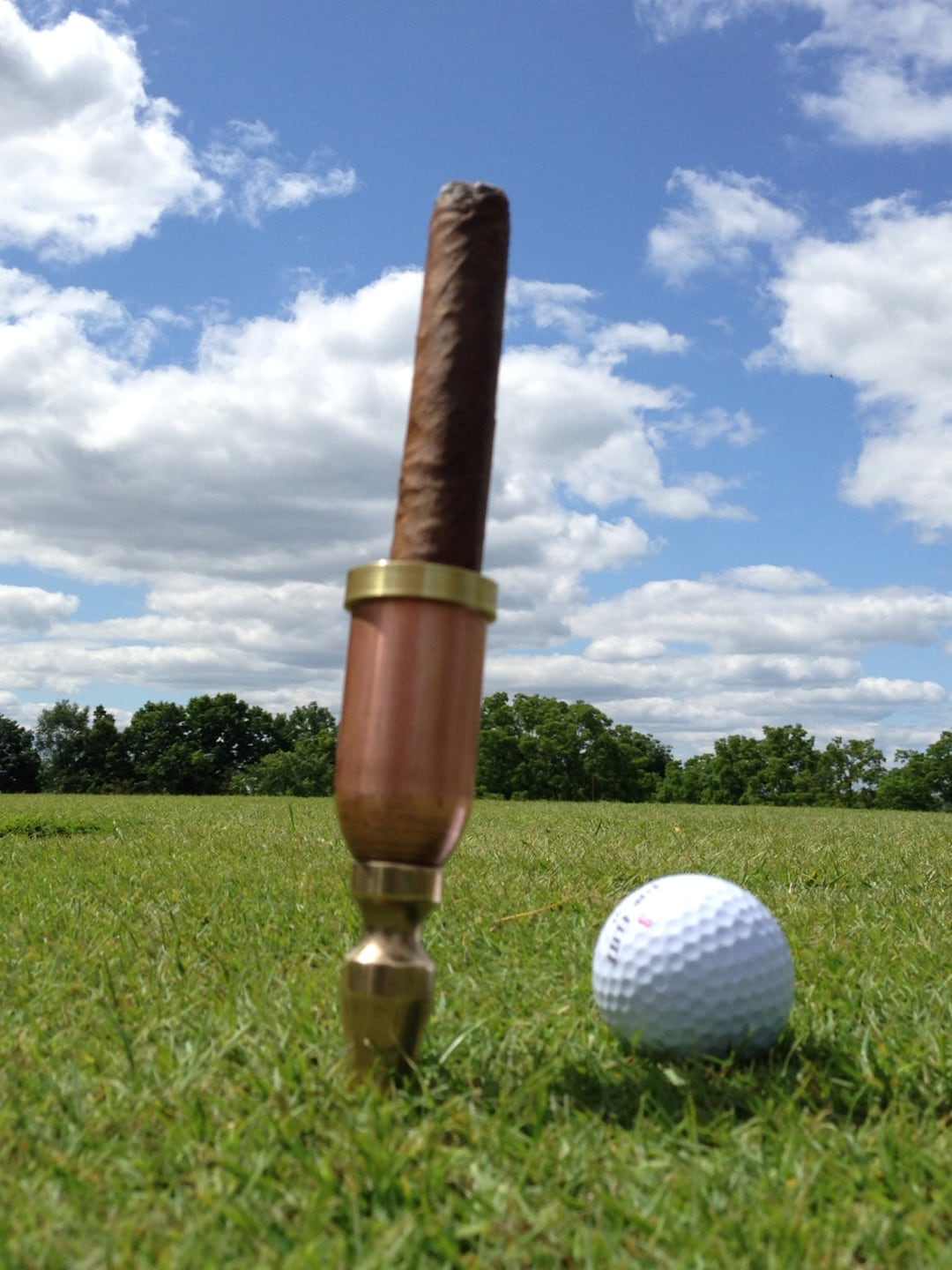Unique Brass Cigar Holder for the Golf Course. Heavy Duty Copper and ...