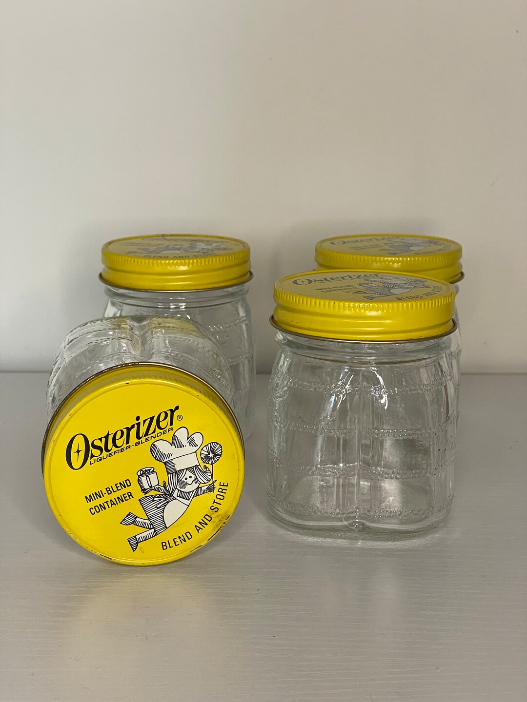 Vintage Osterizer Blend and Store Jars Set of 4 Beehive Glass Unique ...