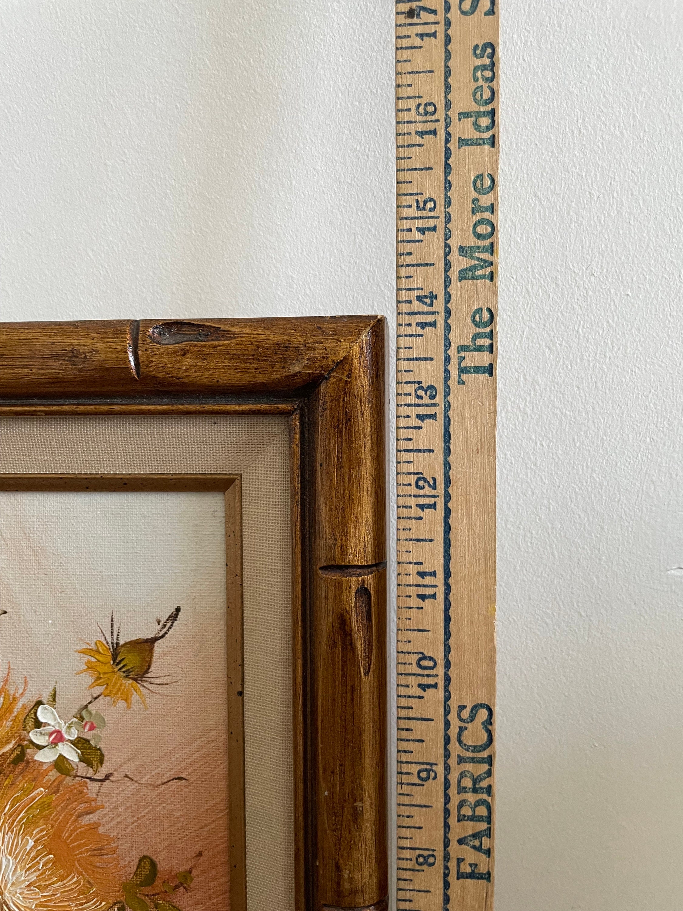 Vintage Franco Rispoli Oil Painting Floral Gold Yellow Mid Century ...