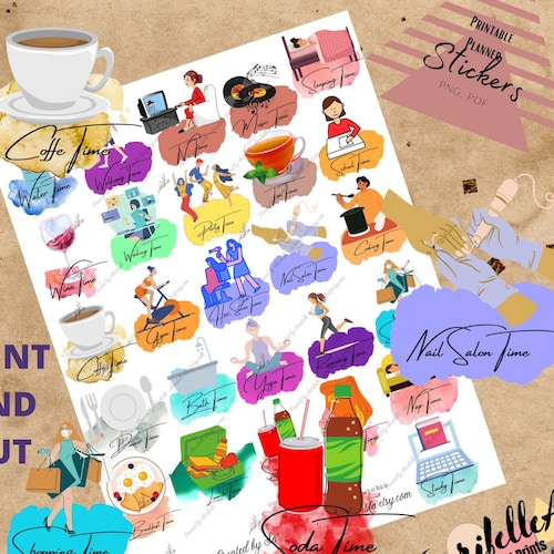 Flowers Printable Stickers Daily Stickers for Your Journal - Etsy