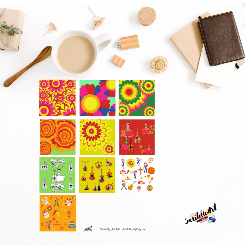 Día De Los Muertos Printable Stickers, Printable Sticker Sheet, Print ...