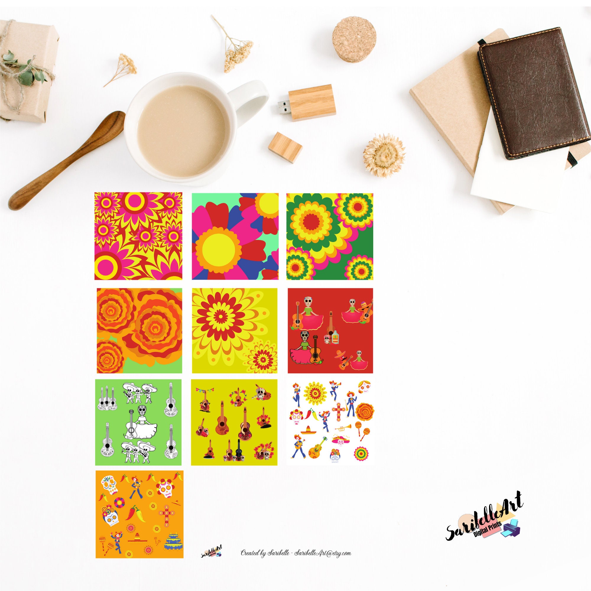 Día De Los Muertos Printable Stickers, Printable Sticker Sheet, Print ...