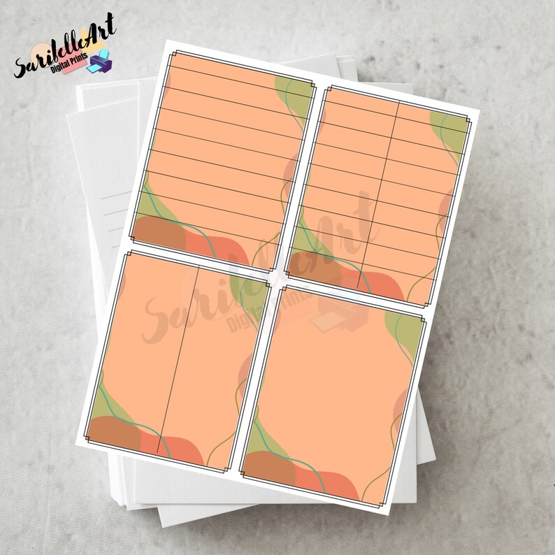 Orange Mini Writing Paper Printable Stickers, Printable Printable ...