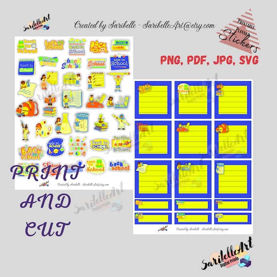Back to School Printable Stickers Printable Sticker Sheet - Etsy
