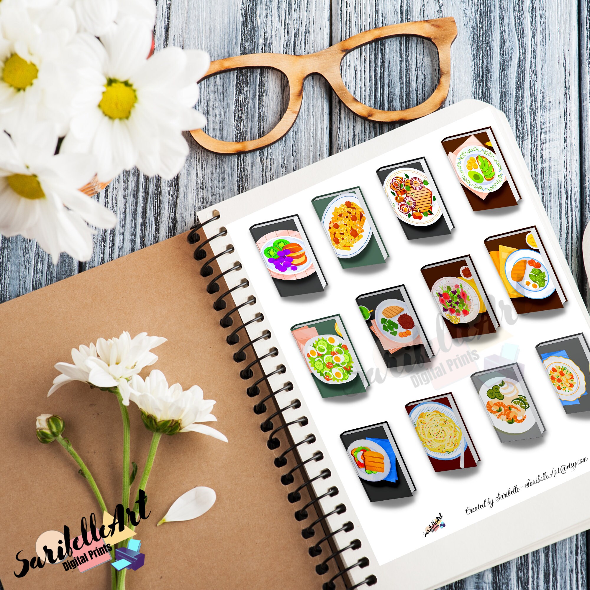 Healthy Food Printable Stickers, Printable Sticker Sheet, Print and Cut ...