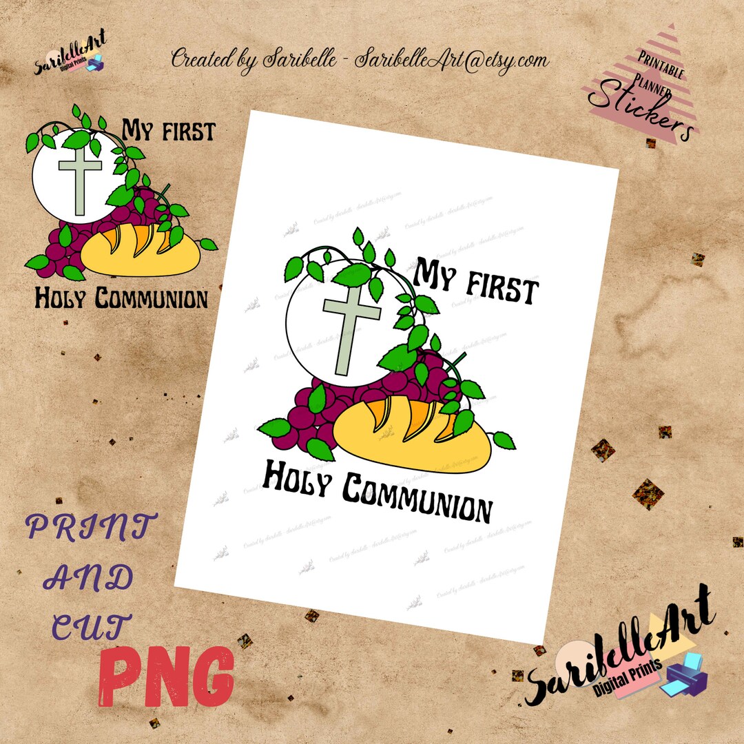 My First Holy Communion Printable Stickers, Digital Download - Etsy