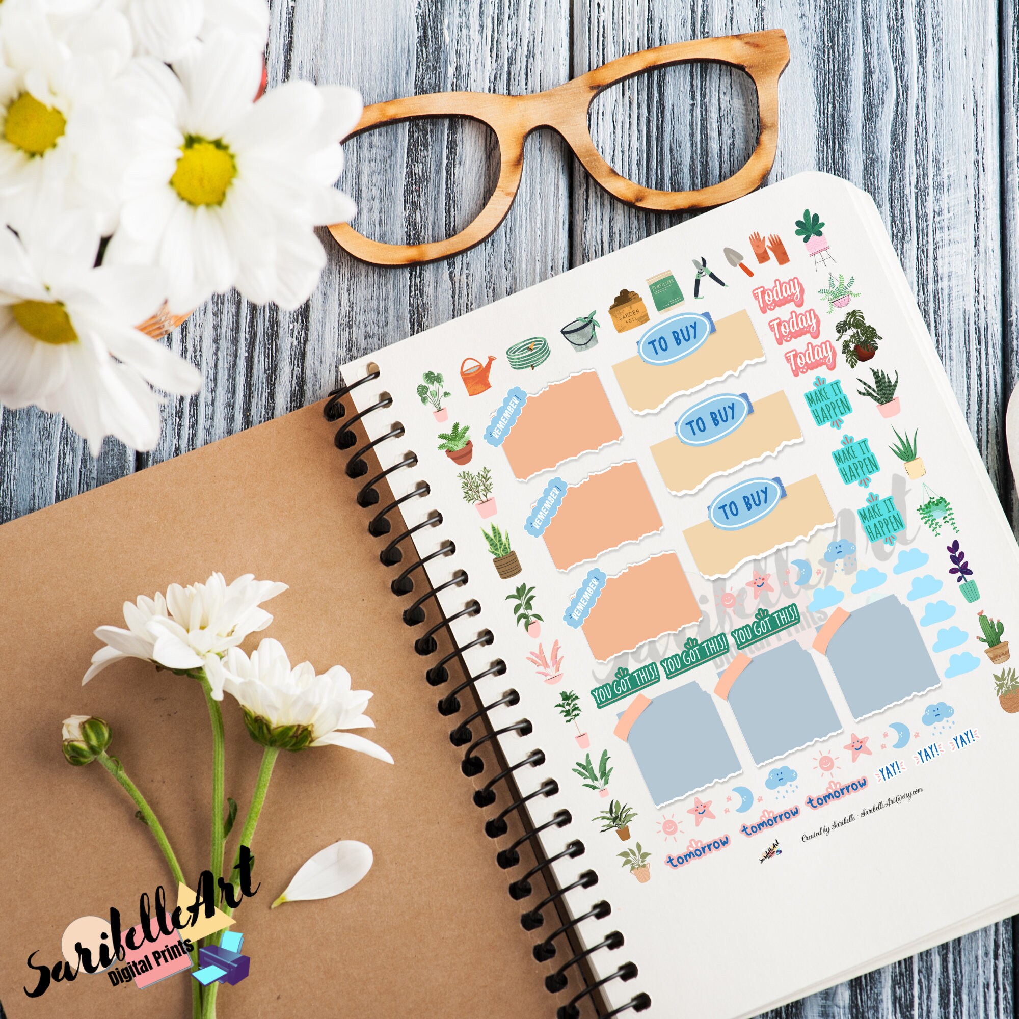 Home Plants Printable Stickers, Printable Sticker Sheet, Print and Cut ...