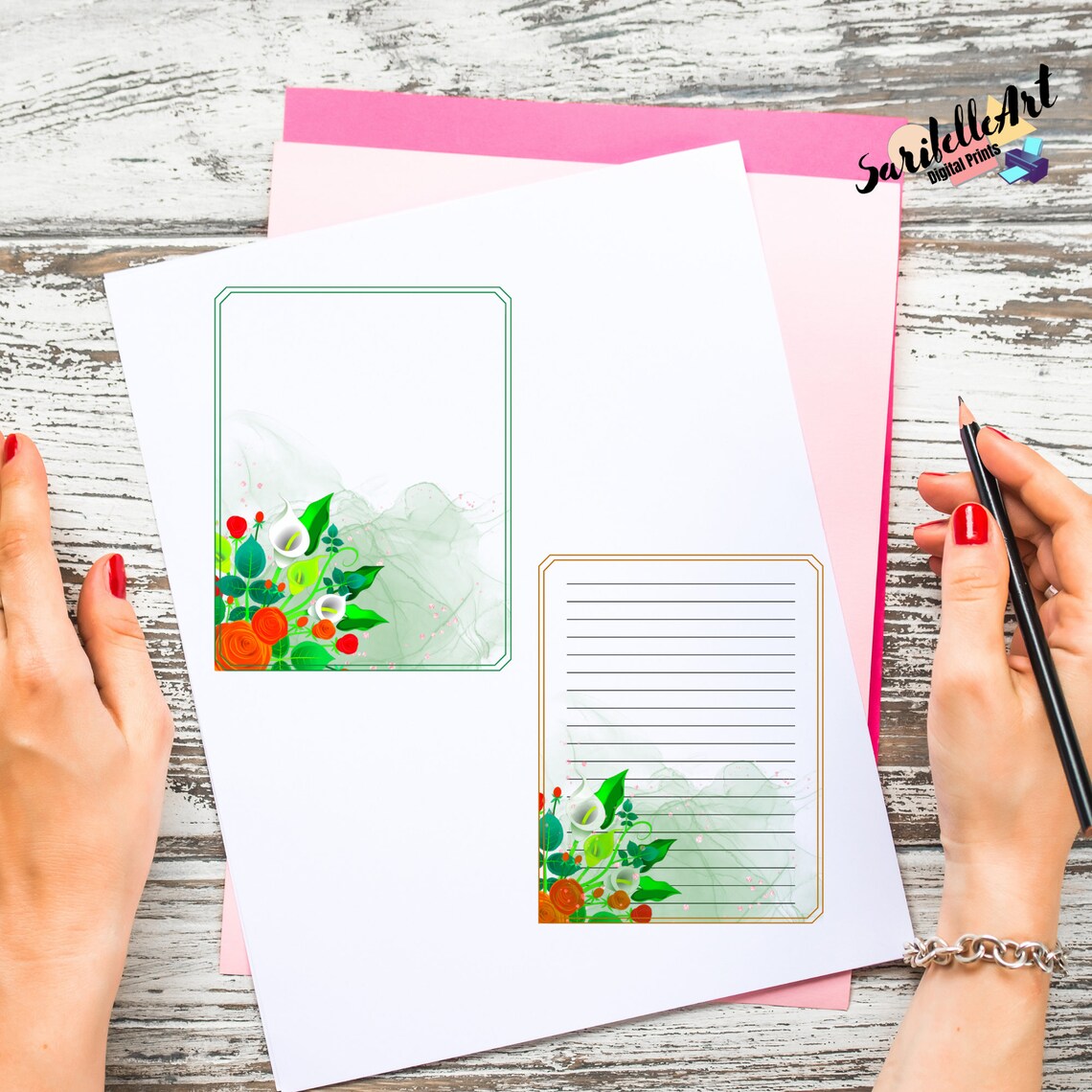 Floral Mini Writing Paper Printable Stickers Printable - Etsy