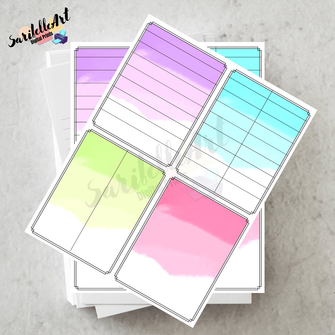Colorful Mini Writing Paper Printable Stickers Printable - Etsy