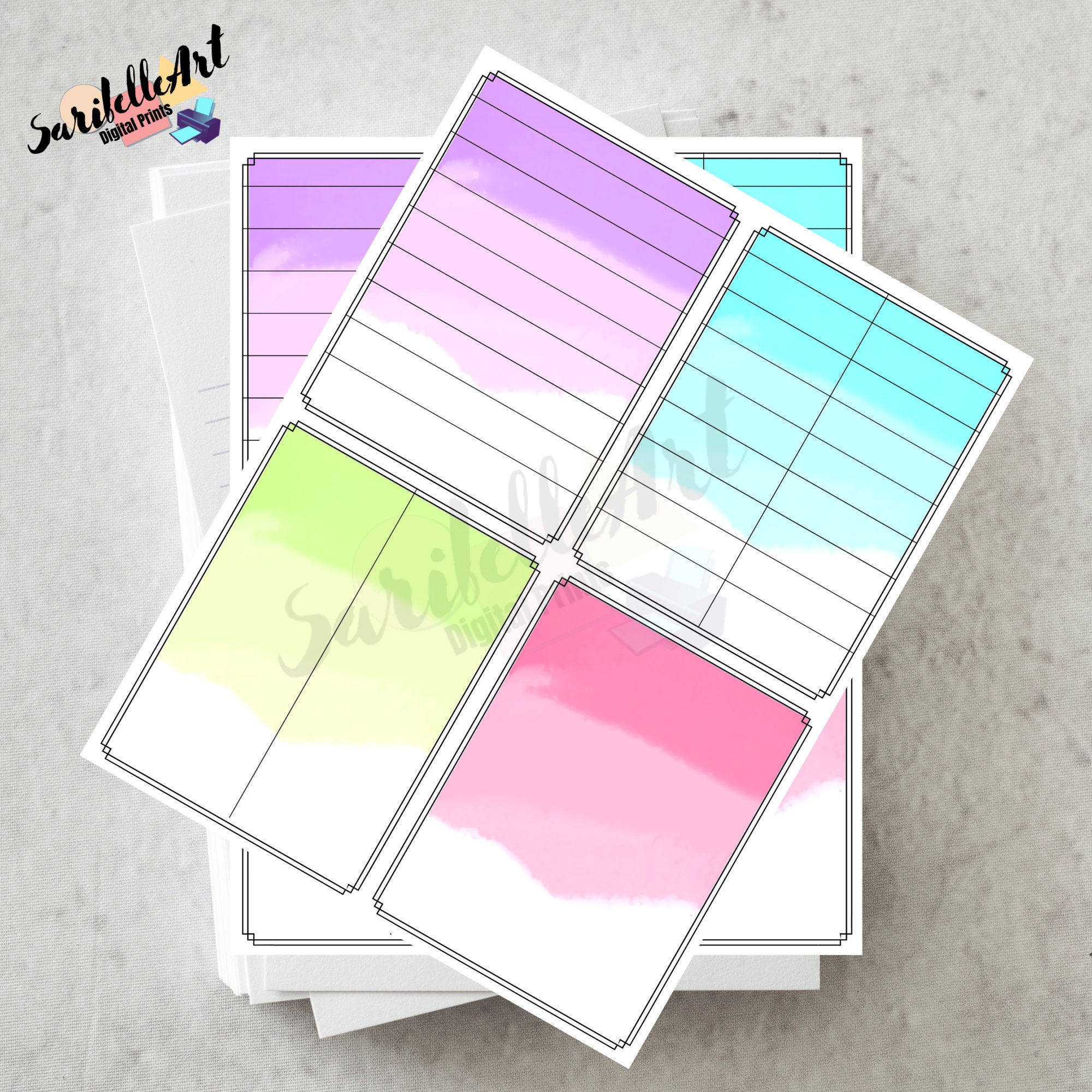 Colorful Mini Writing Paper Printable Stickers Printable - Etsy