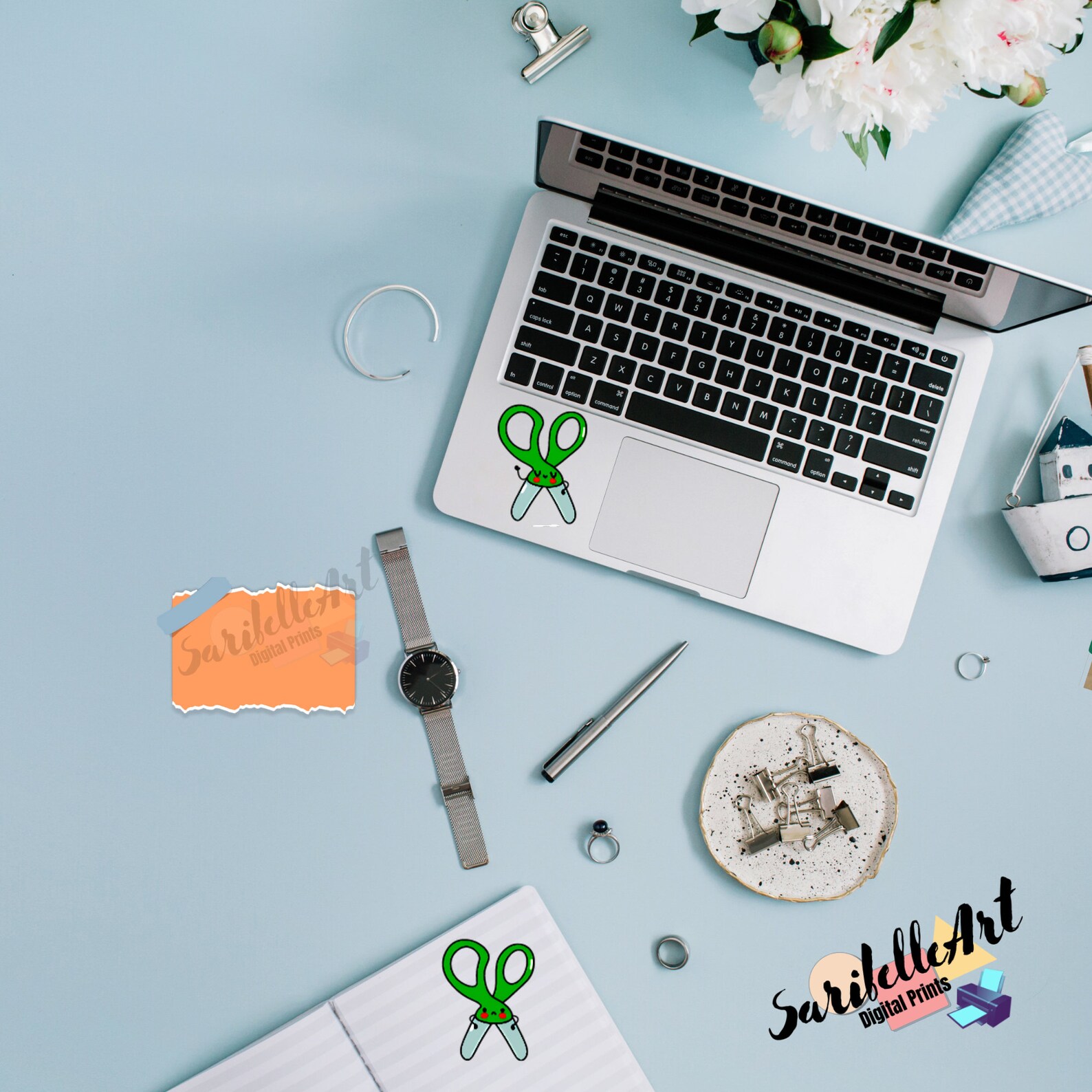 Scissors Characters Printable Stickers, Printable Sticker Sheet, Print ...