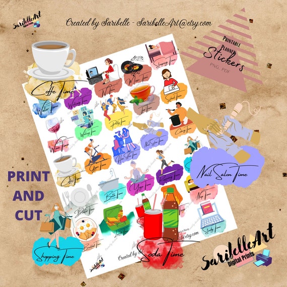 Daily Activities Stickers Daily Stickers for Your Journal | Etsy