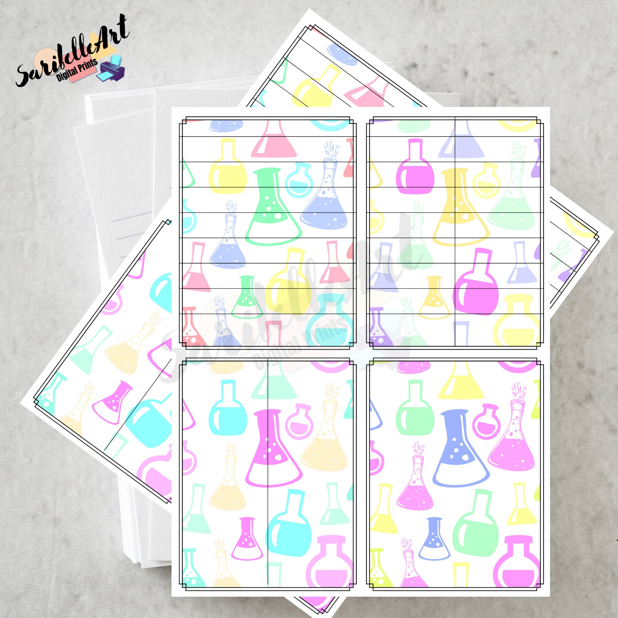 Chemistry Mini Writing Paper Printable Stickers, Printable Planner ...