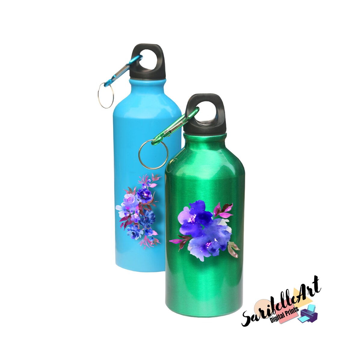 Blue Flowers Printable Stickers, Printable Sticker Sheet, Print and Cut ...