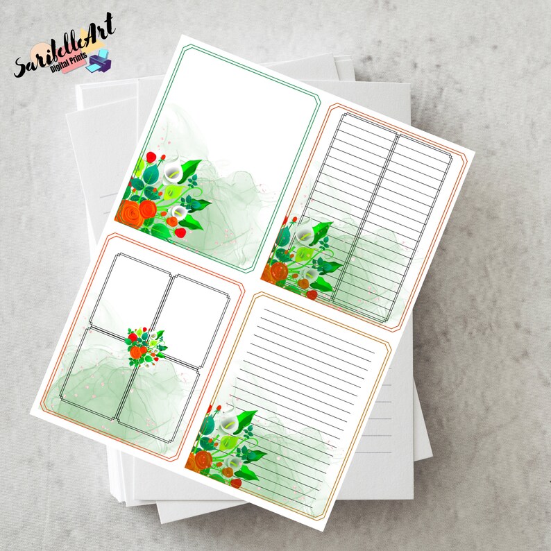 Floral Mini Writing Paper Printable Stickers Printable - Etsy