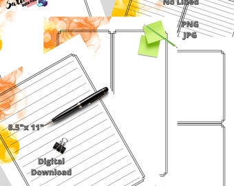 Yellow Lined Writing Paper Printable Decorative Note Paper Yellow Lined ...