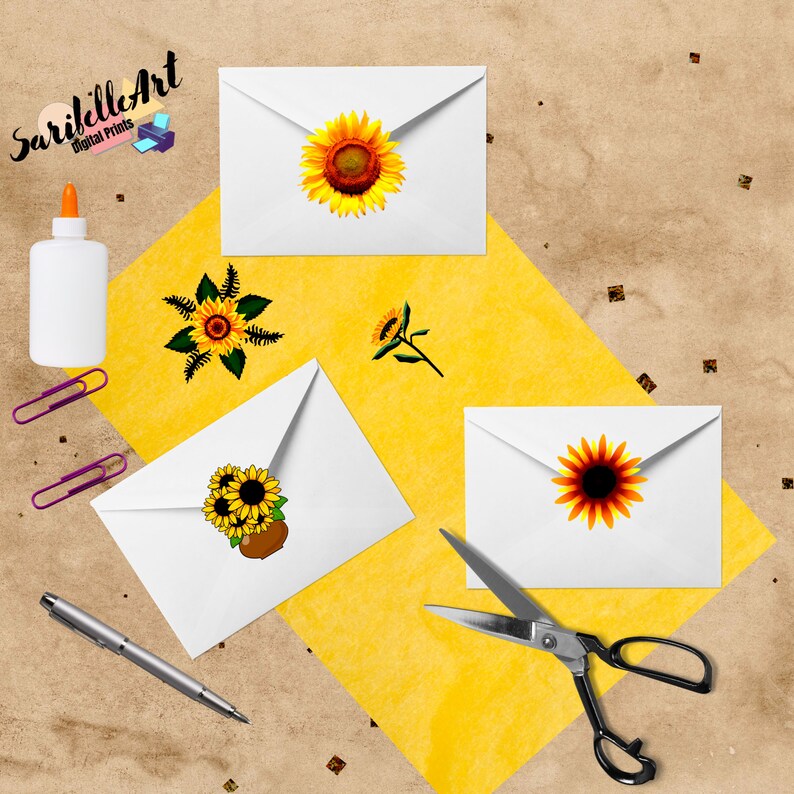 Sunflowers, Floral Printable Stickers, Daily Journal Stickers - Etsy