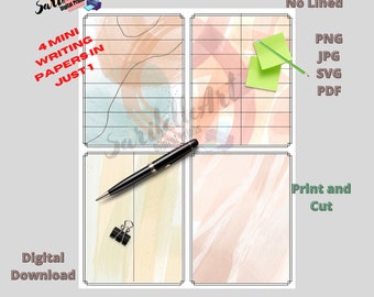 Colorful Mini Writing Paper Printable Stickers, Printable Planner ...