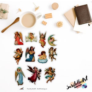 Angels Printable Stickers, Printable Sticker Sheet, Print and Cut ...