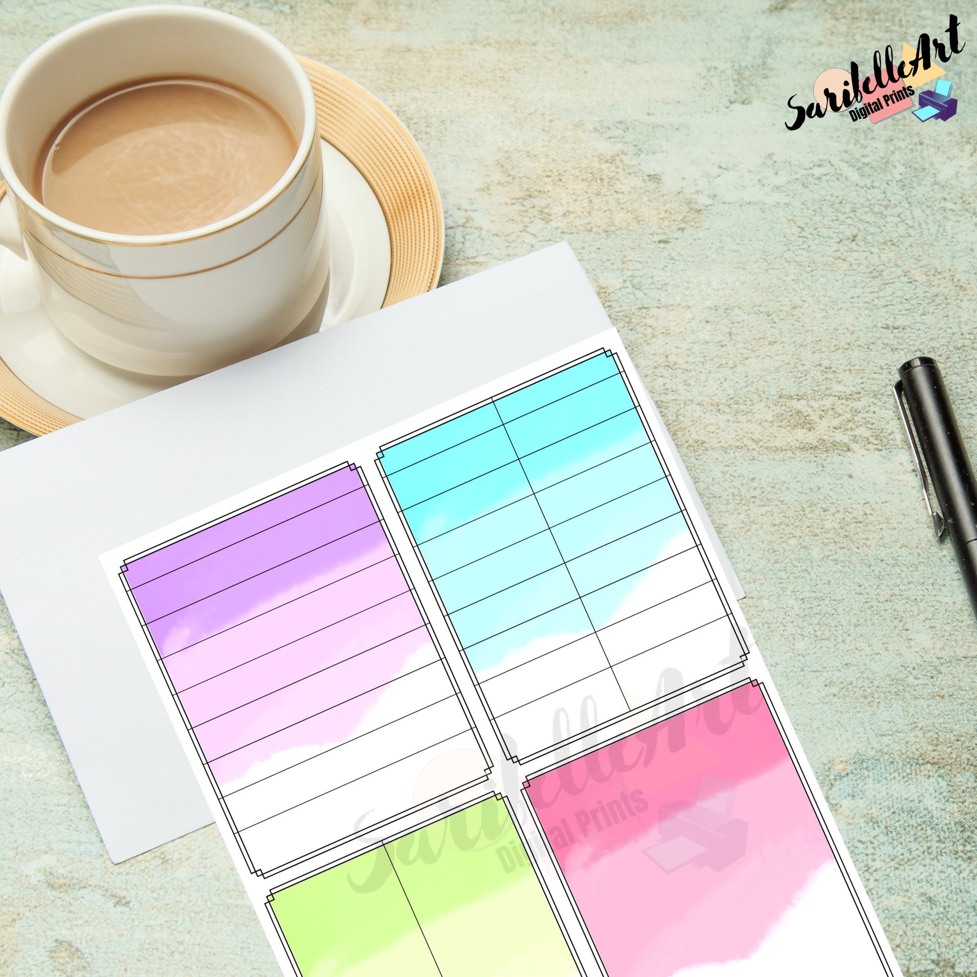 Colorful Mini Writing Paper Printable Stickers Printable - Etsy