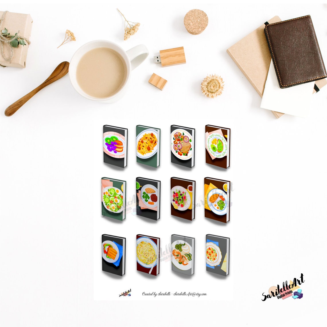 Healthy Food Printable Stickers, Printable Sticker Sheet, Print and Cut ...