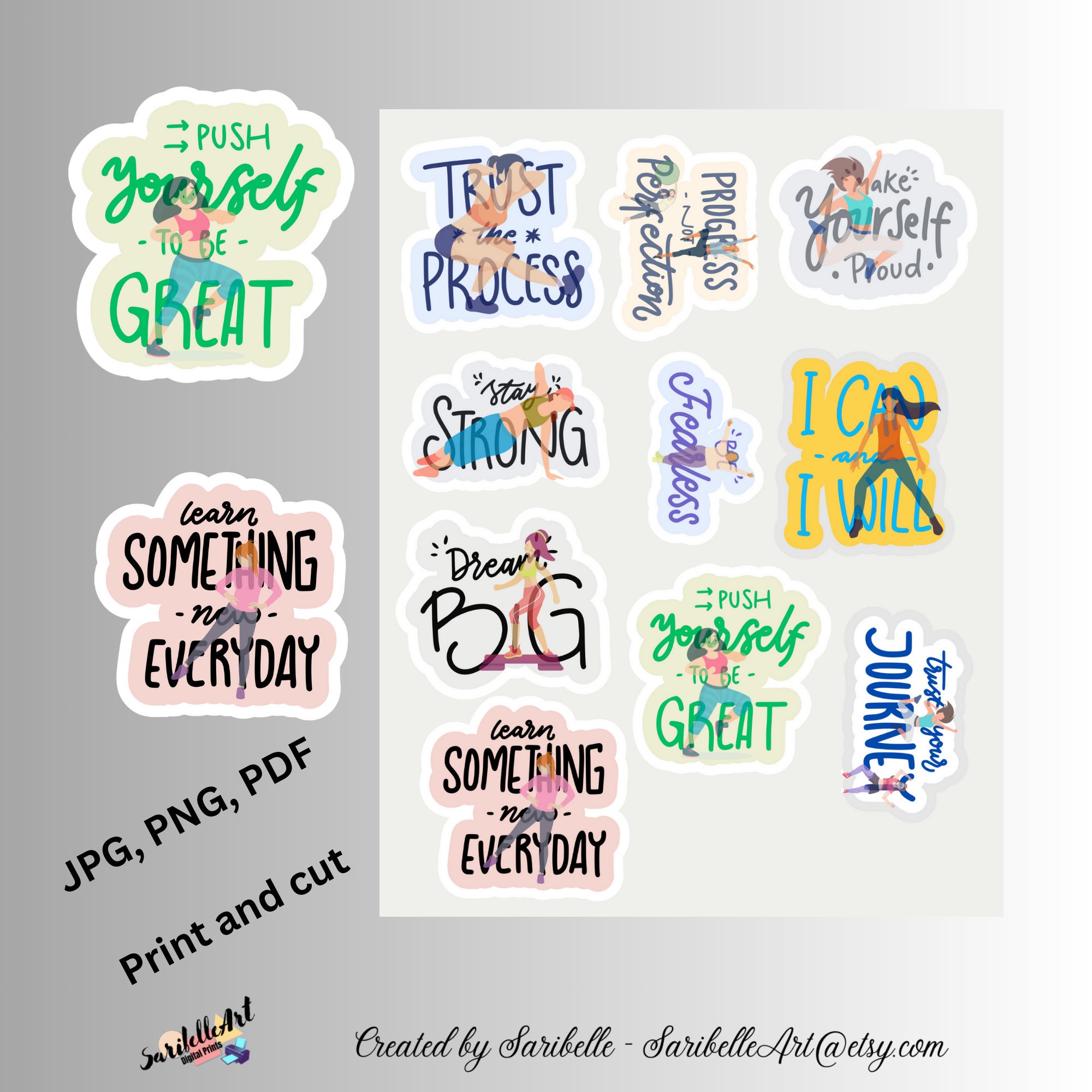 Zumba Quotes, Printable Stickers, Print and Cut Stickers - Etsy