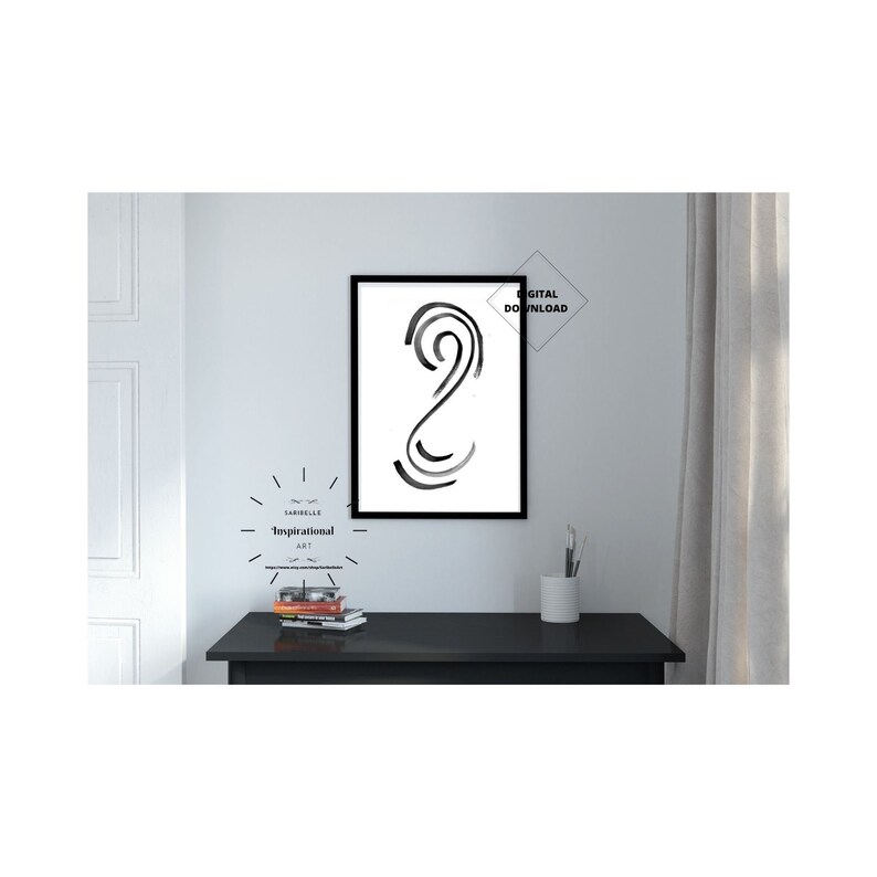 Backwards S ArtShapes ArtBackwards S PrintDownloadable | Etsy