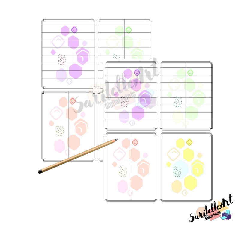 Colorful Mini Writing Paper Printable Stickers, Printable Planner ...