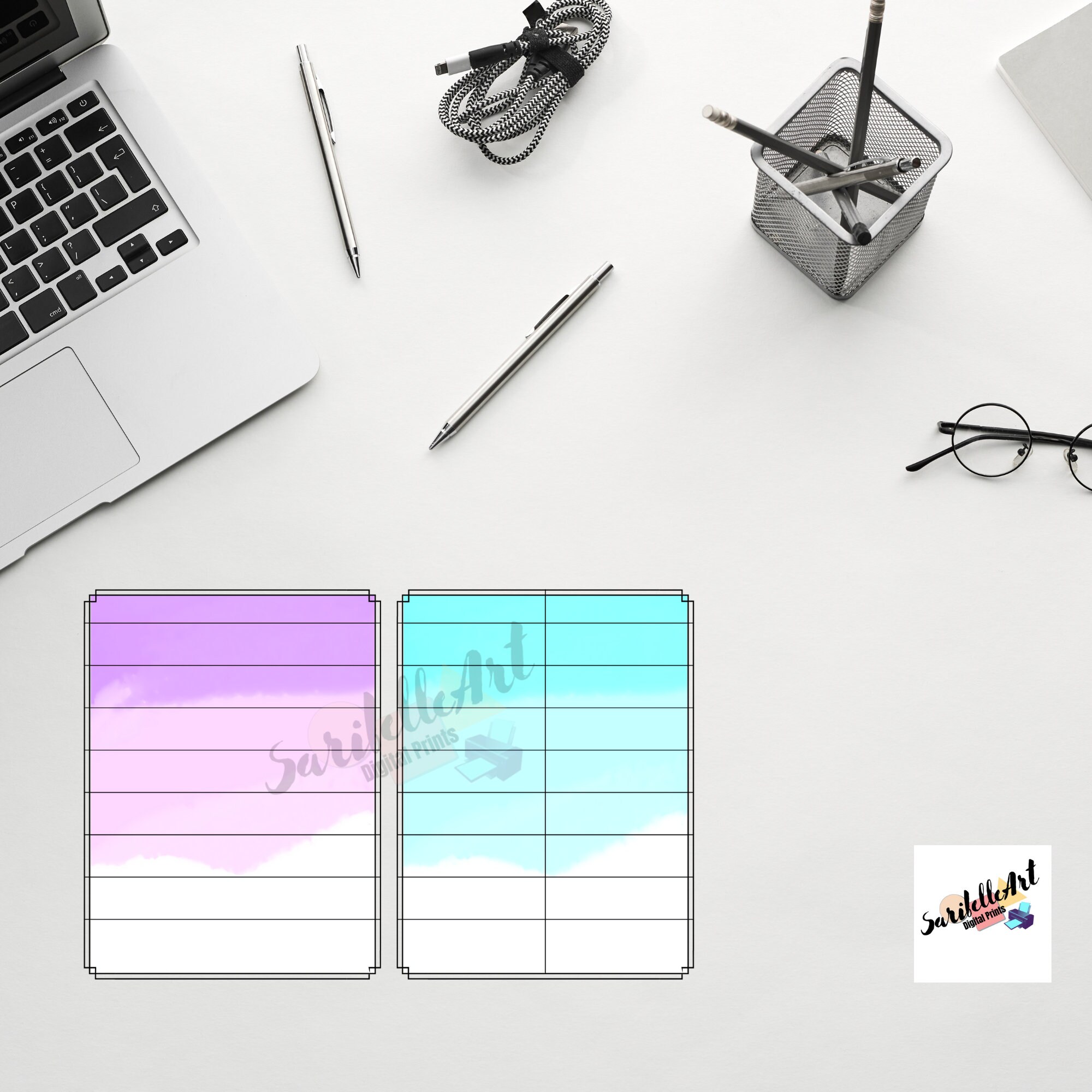 Colorful Mini Writing Paper Printable Stickers Printable - Etsy