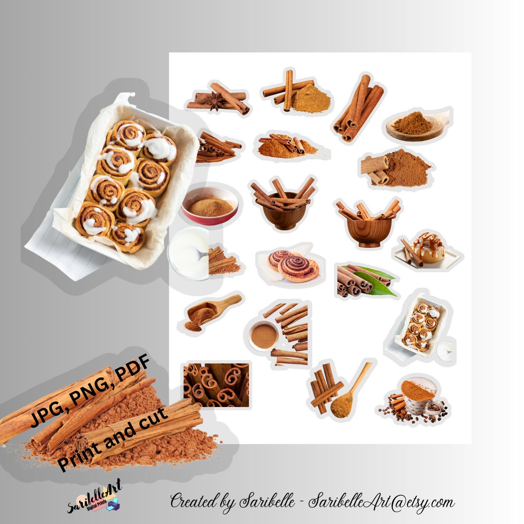 Cinnamon Printable Stickers, Print and Cut Stickers - Etsy