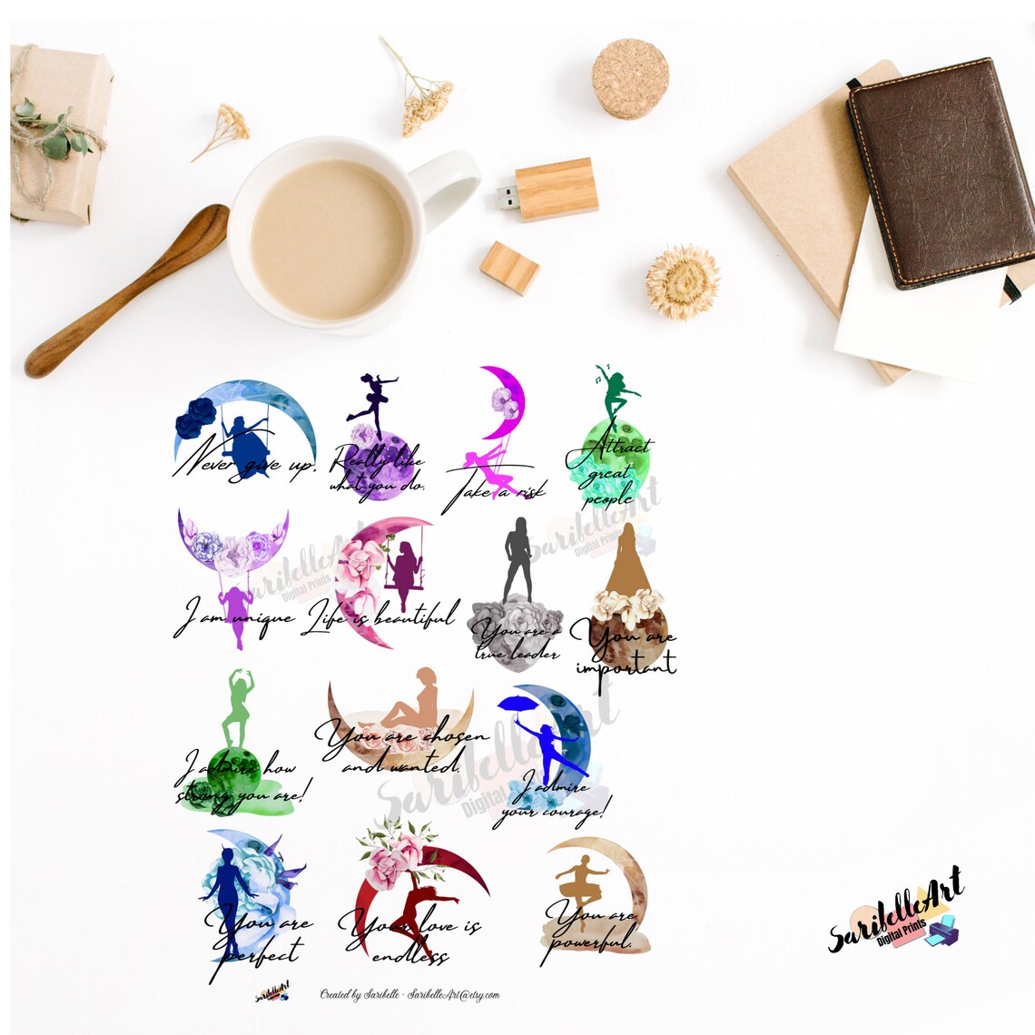 Woman Quotes Printable Stickers Printable Sticker Sheet - Etsy