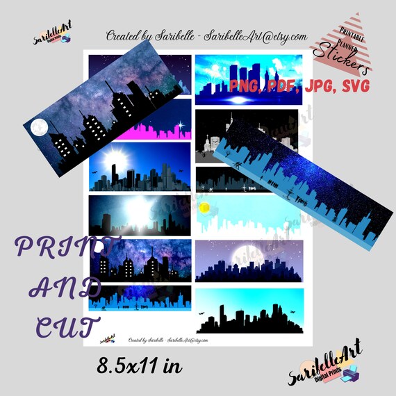 City Printable Stickers Printable Sticker Sheet Print and - Etsy