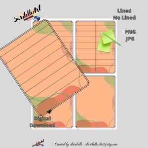 Orange Mini Writing Paper Printable Stickers Printable | Etsy