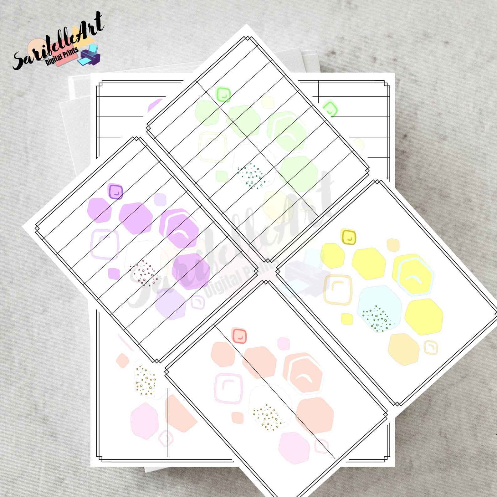 Colorful Mini Writing Paper Printable Stickers, Printable Planner ...