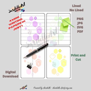 Colorful Mini Writing Paper Printable Stickers, Printable Planner ...