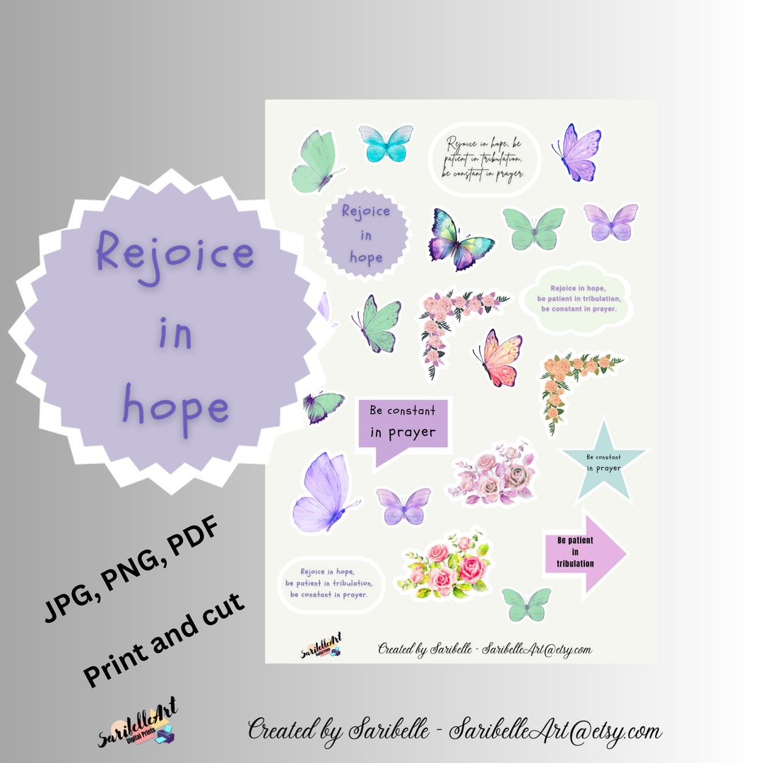 Rejoice in Hop, Printable Stickers, Print and Cut Stickers - Etsy