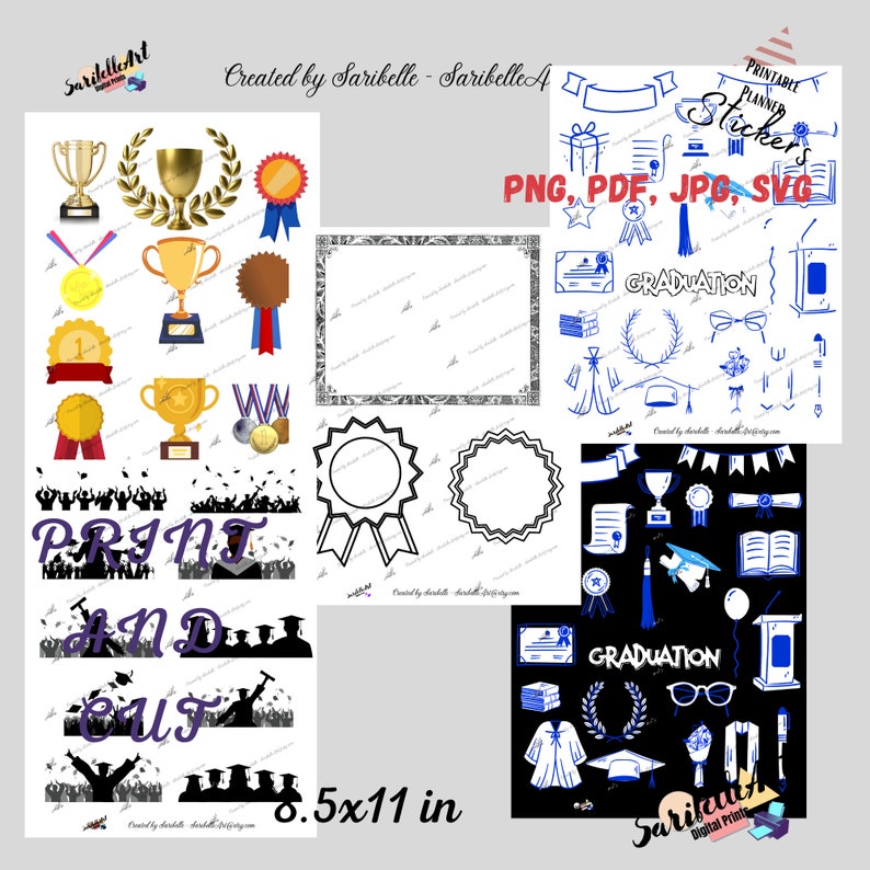 School Graduation Printable Stickers Printable Sticker Sheet - Etsy