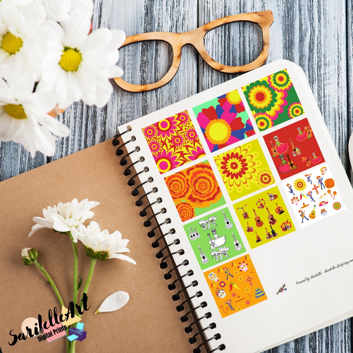 Día De Los Muertos Printable Stickers, Printable Sticker Sheet, Print ...