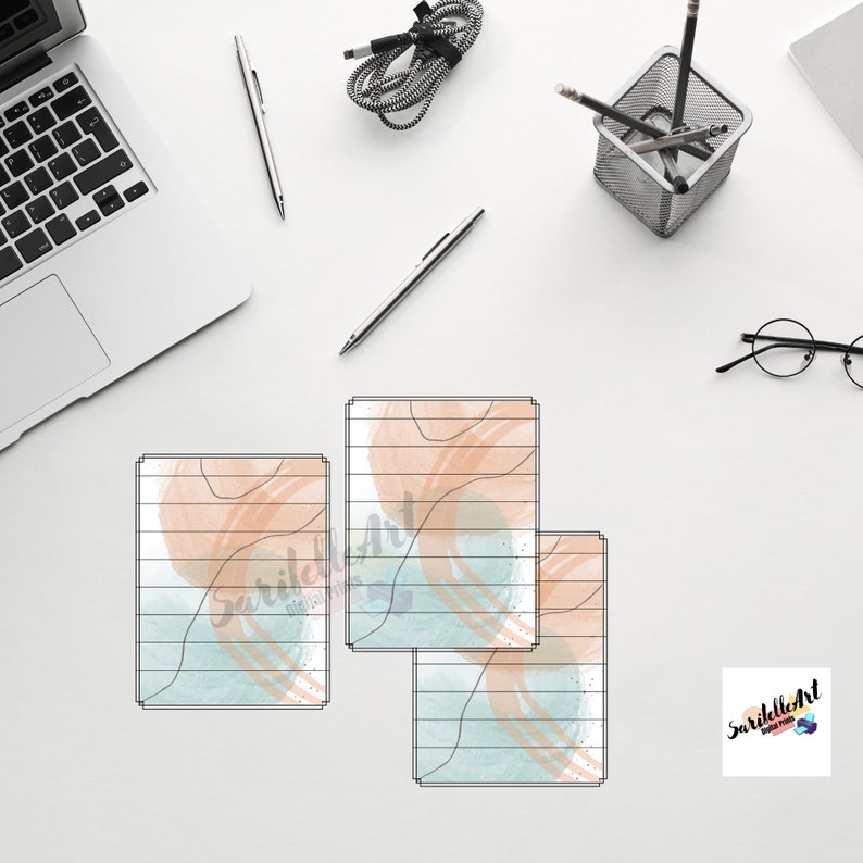 Brown Abstract Mini Writing Paper Printable Stickers - Etsy