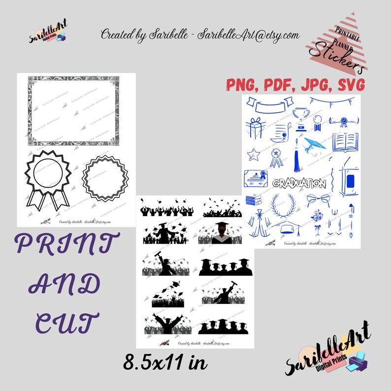 School Graduation Printable Stickers Printable Sticker Sheet - Etsy