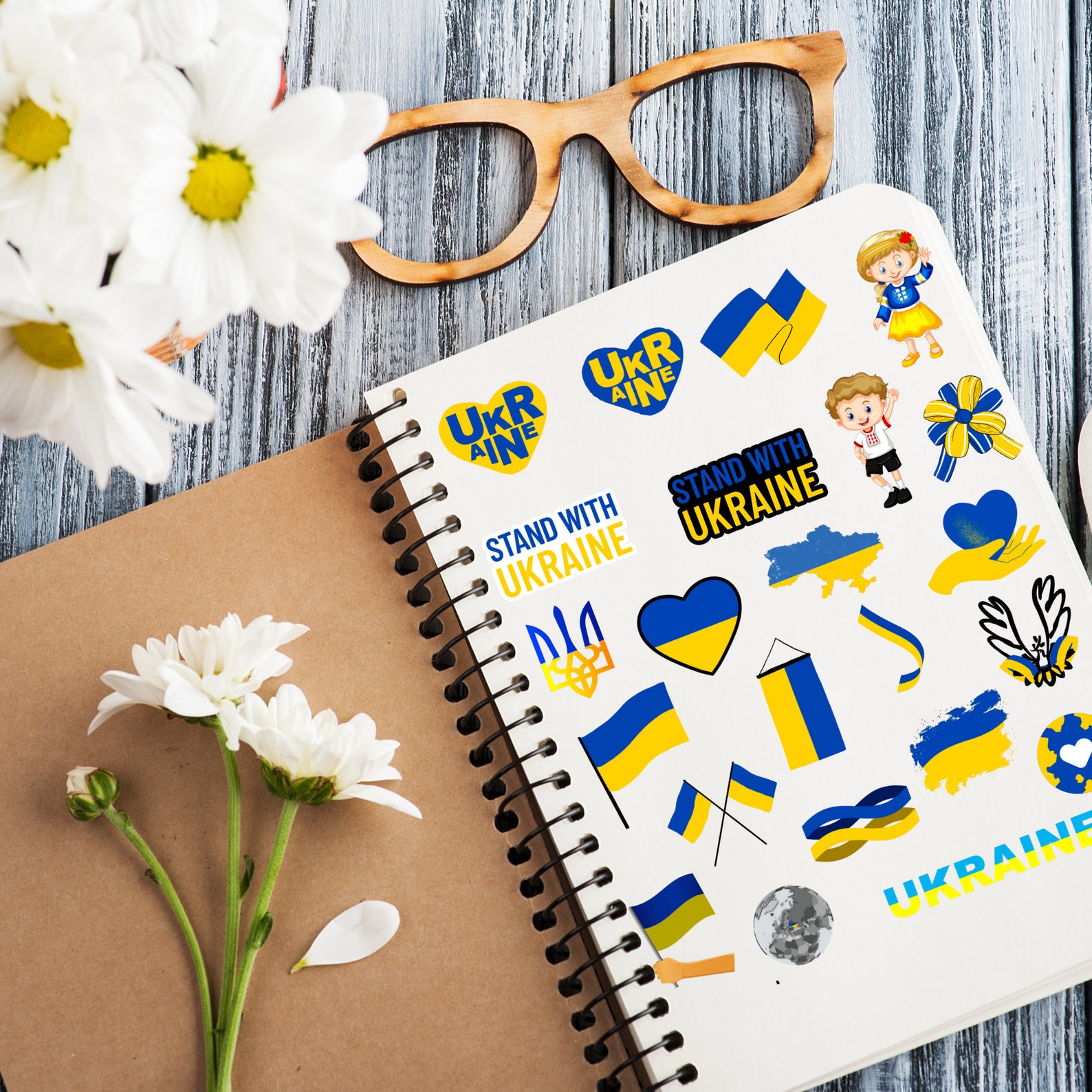 Stand With Ukraine, Ukraine Printable Stickers, Daily Journal Stickers ...