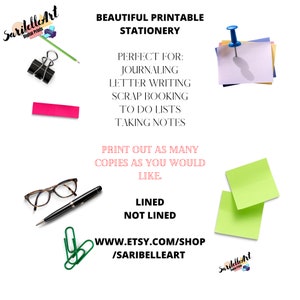 Colorful Mini Writing Paper Printable Stickers Printable - Etsy