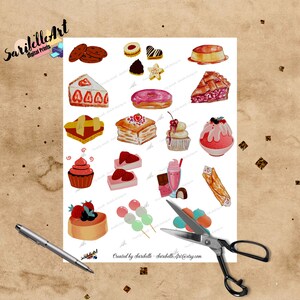 Sweets, Printable Stickers, Daily Journal Stickers - Etsy