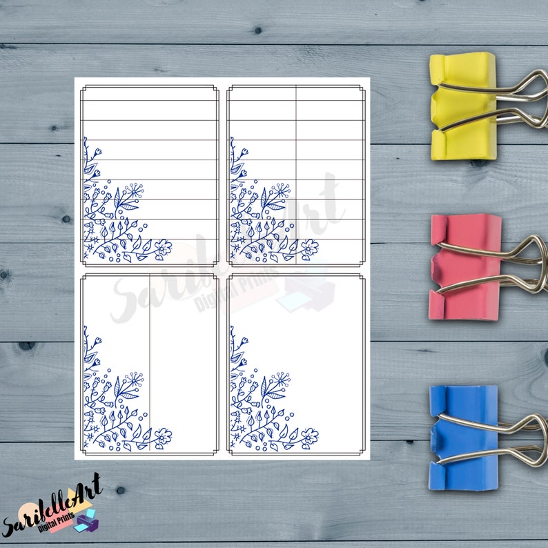 Blue Mini Writing Paper Printable Stickers, Printable Planner Sticker ...