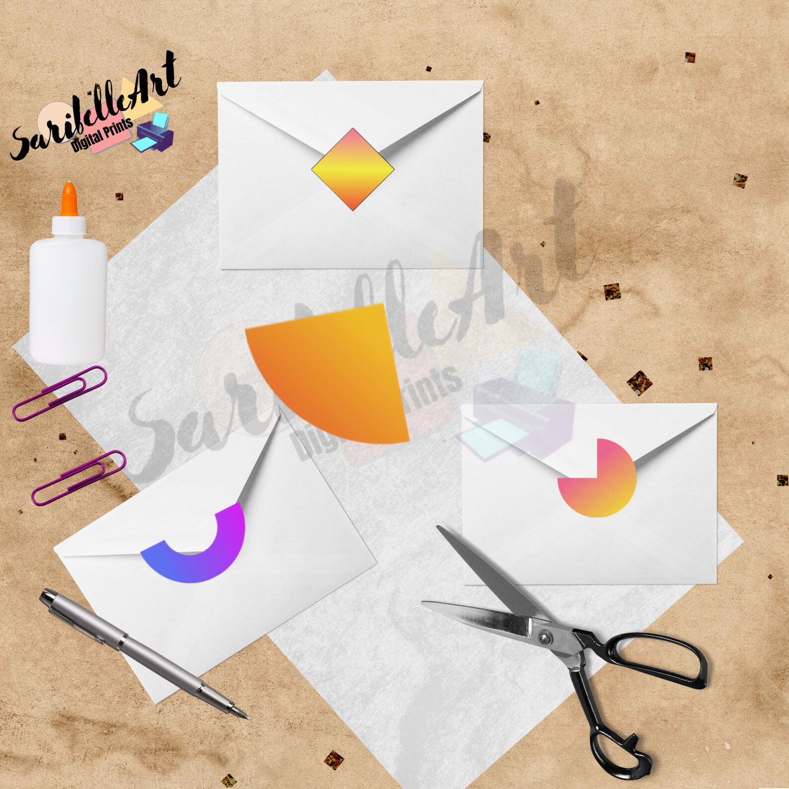 Colorful Shapes Printable Stickers Printable Sticker Sheet - Etsy