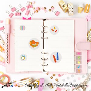 School Supplies Printable Stickers, Daily Stickers for Your Planner - Etsy