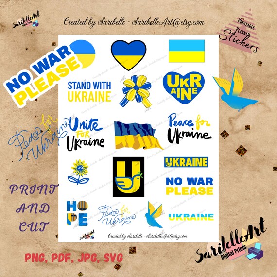 Peace for Ukraine Ukraine Printable Stickers Daily Journal | Etsy
