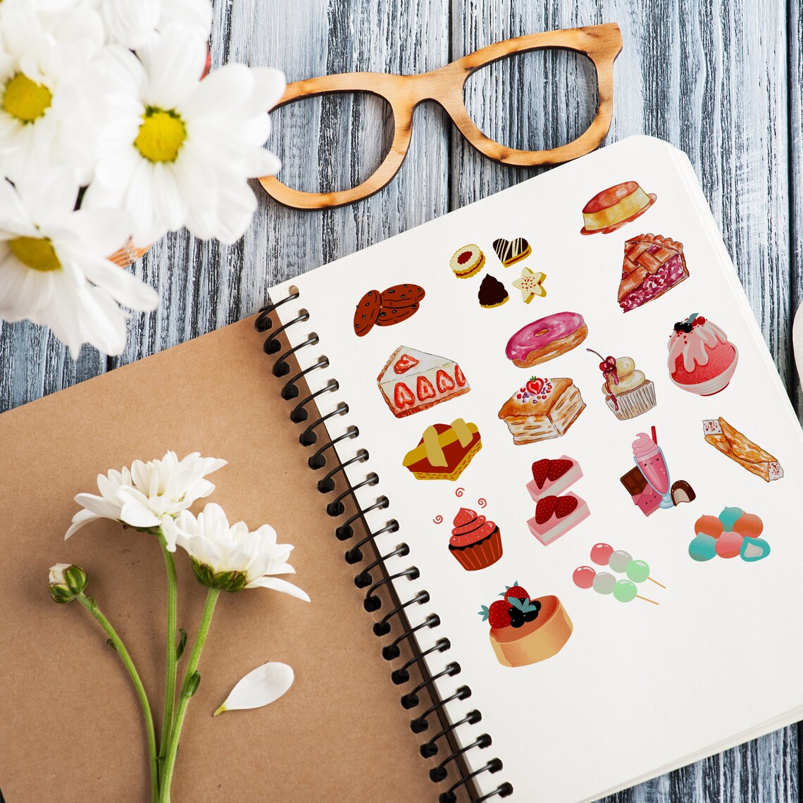 Sweets, Printable Stickers, Daily Journal Stickers - Etsy
